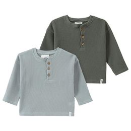 Topomini 2 Baby Langarmshirts aus Waffel-Piqu&eacute;