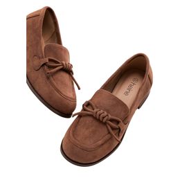 Heine Damen Slipper, Gr. 36taupe, Textil, Schuhe