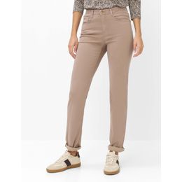 Brax Damen 5-Pocket-Hose "Style CAROLA"taupe, Gr. 26, Web, 40% Lyocell, 28% Modal, 17% Baumwolle, 12% Elastomultiester, 3% Elasthan, Hosen