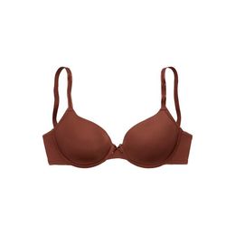Lascana Schalen-BH ', T-Shirt-BH, B&uuml;gel-BH, Ela - perfect basic' braun Gr. 70AA. Mit Schleife. Mit B&uuml;gel