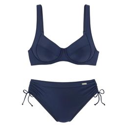 Lascana Set: B&uuml;gel-Bikini 'Annelie' blau Gr. 36 Cup F. Mit B&uuml;gel
