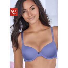 Lascana Schalen-BH ', T-Shirt-BH, B&uuml;gel-BH, Ela - perfect basic' kornblumenblau Gr. 70E. Mit Schleife. Mit B&uuml;gel