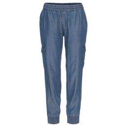 Lascana Schlupfhose 'aus leichtem Lyocell in Denim-Optik' mehrfarbig Gr. 36 f&uuml;r Damen. Figurumspielend