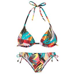 Bruno Banani Set: Triangel-Bikini 'Onyx' mehrfarbig Gr. 36 Cup C/D. Mit Zierperlen. Ohne B&uuml;gel