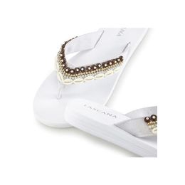 Lascana Badezehentrenner 'Sandale, Badeschuh, Pantolette, Badelatsche, Flip Flop, Sommerschuh,' wei&szlig; Gr. 43 f&uuml;r Damen. Mit Schmuckelemente