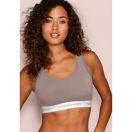 Copenhagen Studios Bustier braun Gr. XS (34) f&uuml;r Damen. Mit Logoschriftzug. Ohne B&uuml;gel. Bequem. Nachhaltig.