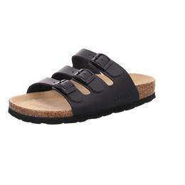 Rohde Damen Pantolette "Alba", Gr. 39schwarz, Leder, Basic, Schuhe, Hausschuh, Schlappen, Urlaubsschuh mit Schnallenverschluss