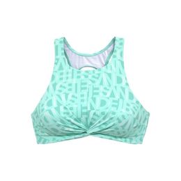 ELBSAND Crop-Bikini-Top 'Letra' gr&uuml;n Gr. 32 Cup A/B. Ohne B&uuml;gel Und Mit Seitlichen St&auml;bchen. Nachhaltig.