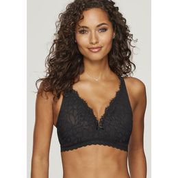 Lascana Bralette-BH schwarz Gr. 70D. Ohne B&uuml;gel. Nachhaltig.