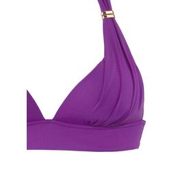 Lascana Set: Triangel-Bikini 'Toni' lila Gr. 38 Cup D. Mit Zierringe. Ohne B&uuml;gel. Nachhaltig.