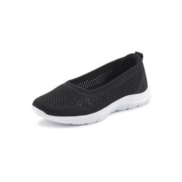 Lascana Sneaker Ballerinas 'Halbschuh, Slip-On-Sneaker,' schwarz Gr. 43 f&uuml;r Damen