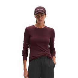 Marc O'Polo MARC O'POLO Damen Langarmshirt "aus Lyocell-Bio-Baumwoll-Stretchjersey", rot, Basic, Gr. M, unifarben, Obermaterial: 64% Lyocell, 31% Baumwolle, 5%