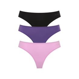 LSCN BY LASCANA Damen String, Gr. 44blau, violet, lila, Microfaser, Obermaterial: 77% Polyamid, 23% Elasthan, unifarben, Unterhosen, aus weicher und