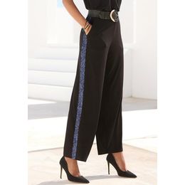 Lascana Schlupfhose 'mit lockerem, weitem Bein' schwarz Gr. 36 f&uuml;r Damen. Mit Pailletten. Figurumspielend