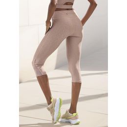 active by Lascana LASCANA ACTIVE Caprileggings braun Gr. XL (48/50) f&uuml;r Damen. Mit Allover-Druck. Figurbetont