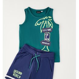 sarabanda M&auml;dchen Shorts "BABY BOY SUMMER SET"dunkelgr&uuml;n, Gr. 122, 100% Baumwolle, Hosen
