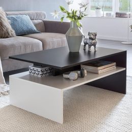 FineBuy Wohnzimmertisch Couchtisch Sofatisch Loungetisch mit Ablage 90 x 60 cm
