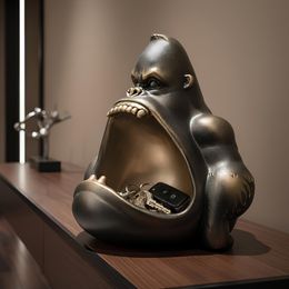 Riess Ambiente Deko-Figur KING APE 25cm bronze mit Ablagefach handmade Schale Riess-Ambiente Glamour