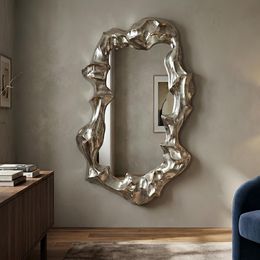 Riess Ambiente Extravaganter Wandspiegel VENETIA 150cm silber variable Aufh&auml;ngung Riess-Ambiente organisch Glamour Modern