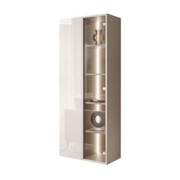 Lookway Vitrine, Kaschmir, Holzwerkstoff, 60x150x30 cm, Wohnzimmer, Wohnw&auml;nde, Vitrinenschr&auml;nke
