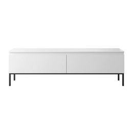 Selsey Tv-Lowboard, Wei&szlig;, Metall, 2 F&auml;cher, Rechteckig, 150x46x32 cm, Wohnzimmer, Wohnw&auml;nde, Lowboards, Lowboards stehend
