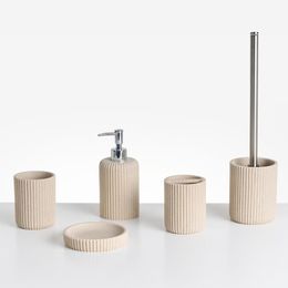 Beliani Badaccessoires, Beige, Kunststoff, 8x10x8 cm, Badaccessoires