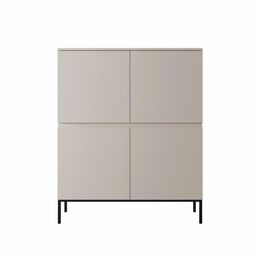 Selsey Highboard, Beige, Metall, 100x120.5x35 cm, Wohnzimmer, Kommoden & Sideboards, Highboards