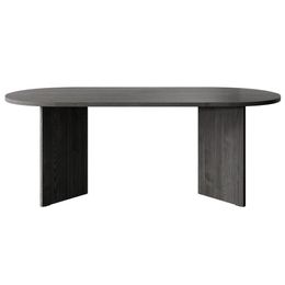 Selsey Esstisch, Dunkelgrau, Holzwerkstoff, 6-Sitzer, Oval,Oval, 90x75x204 cm, Esszimmer, Tische, Esstische