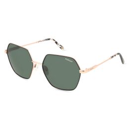 Morgan MO 7382 | Unisex-Sonnenbrille | Fassung: Vollrand, Quadratisch, Edelstahl, Grau | Glasfarbe: Gr&uuml;n