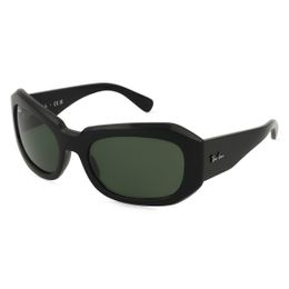 Ray-Ban 0RB2212 BEATE | Unisex-Sonnenbrille | Fassung: Vollrand, Quadratisch, Propionat, Schwarz | Glasfarbe: Gr&uuml;n