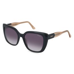 Mexx Eyes 6606 | Damen-Sonnenbrille | Fassung: Vollrand, Cat Eye, Kunststoff, Schwarz | Glasfarbe: Grau