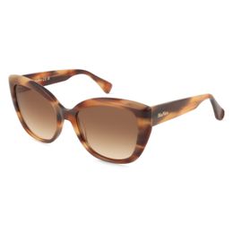 MaxMara Max Mara MM0040 | Unisex-Sonnenbrille | Fassung: Vollrand, Cat Eye, Acetat, Braun Gl&auml;nzend | Glasfarbe: Braun Verlaufend