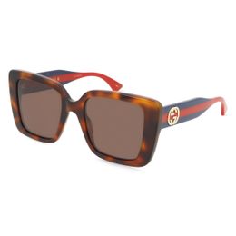 Gucci GG1861S | Unisex-Sonnenbrille | Fassung: Vollrand, Quadratisch, Acetat, Havanna Blau | Glasfarbe: Braun