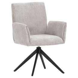 Novel Armlehnstuhl, Beige, Textil, Drehkreuz, 65x90x60 cm, Stoffauswahl, Sitzfl&auml;che 360&deg; drehbar, automatische R&uuml;ckholfunktion, Esszimmer, St&uuml;hle, Esszimmerst&uuml;hle, Armlehnenst&uuml;hle