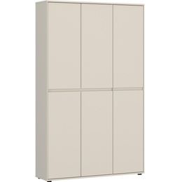 Livetastic Garderobenschrank, Kaschmir, Holzwerkstoff, 12 F&auml;cher, 111.5x185.9x35.3 cm, griffloses &Ouml;ffnen, Garderobe, Garderobenschr&auml;nke, Garderobenschr&auml;nke