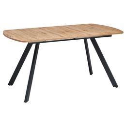 Mid.you Esstisch, Eiche Artisan, Metall, Holzwerkstoff, rechteckig, eckig, 90x75x160-200 cm, ausziehbar, Esszimmer, Tische, Esstische, Esstische ausziehbar