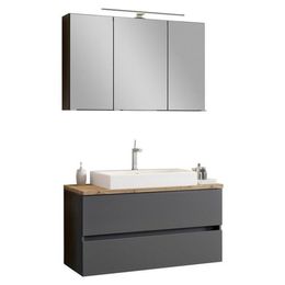 Held Badezimmer Held M&ouml;bel Pienza, Grau, Eiche, Holzwerkstoff, 6 F&auml;cher, 2 Schublade(n),2 Schublade(n) Schubladen, 100x51.5x47 cm, Made in Germany, h&auml;ngend, Badezimmer, Badm&ouml;belsets & Badm&ouml;belserien, Badm&ouml;bel-Sets