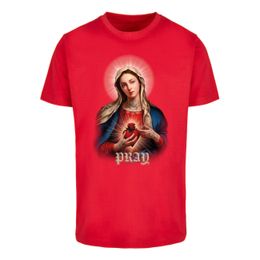 MisterTee Herren T-Shirt "MisterTee Herren Praying Mary Tee"cityrot, Gr. L, bedruckt, 100% Baumwolle, Shirts