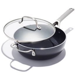 OXO GOOD GRIPS Bratpfanne "Antihaft-Agility Schmorpfanne mit Deckel", &Oslash; 24cm + H&ouml;he 14,4cmschwarz, silberfarben, Pfannen, vom sanften Schmoren bis
