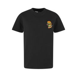 MisterTee Jungen T-Shirt "MisterTee Burger Love EMB Tee"schwarz, Gr. 134, bedruckt, 100% Baumwolle, Shirts