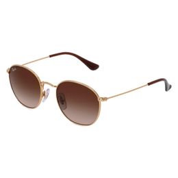 Ray-Ban Junior RJ9572S | Unisex-Sonnenbrille | Fassung: Vollrand, Quadratisch, Metall, Gold | Glasfarbe: Braun