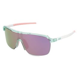Julbo FREQUENCY | Unisex-Sonnenbrille | Fassung: Halbrand, Monoscheibe, Kunststoff, Gr&uuml;n Rose | Glasfarbe: Braun