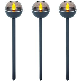 toom Solar-Gartenfackelset warmwei&szlig; IP 44 &Oslash; 7,4 x 34,4 cm 3 St&uuml;ck