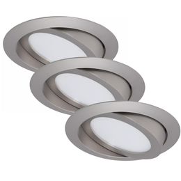 Briloner LED-Einbauleuchtenset 'Flat Move' 19,2 W 800 lm neutralwei&szlig; &Oslash; 14 cm 3 St&uuml;ck