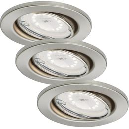 Briloner LED-Einbauleuchtenset 'Fit Dim' dimmbar 5 W 400 lm warmwei&szlig; &Oslash; 8,6 cm 3 St&uuml;ck