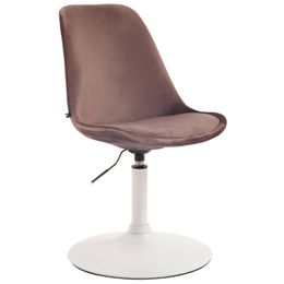 CLP Esszimmerstuhl Maverick Samt I H&ouml;henverstellbarer Lehnstuhl I Drehstuhl Mit Trompetenfu&szlig; I Sitzh&ouml;he Von Ca. 43 - 48 cm