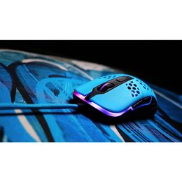 Cherry Xtrfy M42 RGB Blau Gaming-Maus (M42-RGB-BLUE, kabelgebunden, 1,8 m Cherry XTRFY EZcord, anpassbare symmetrische Form)