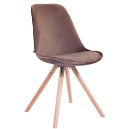 CLP Retrostuhl Toulouse Samt Rund Mit Hochwertigem Sitzpolster I Lehnstuhl Mit Stabilem Holzgestell I Sitzh&ouml;he 48 cm