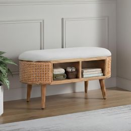FineBuy Sitzbank 90cm Garderobenbank Massiv Flurbank Garderobe Schlafzimmer Schuhbank