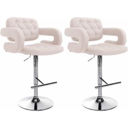 CLP 2er Set Barhocker Dublin Mit Stoff-Bezug I H&ouml;henverstellbar